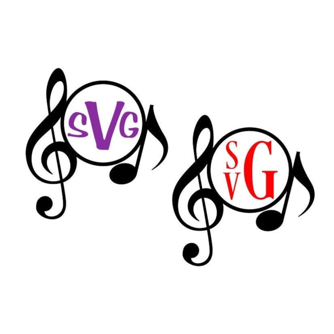 Music Monogram SVG, Music Notes SVG, Monogram Frame, Digital | Inspire ...