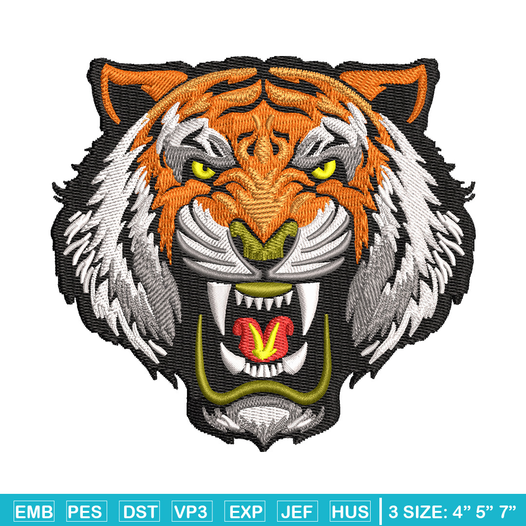 Tiger face embroidery design, Tiger embroidery, Embroidery f - Inspire ...