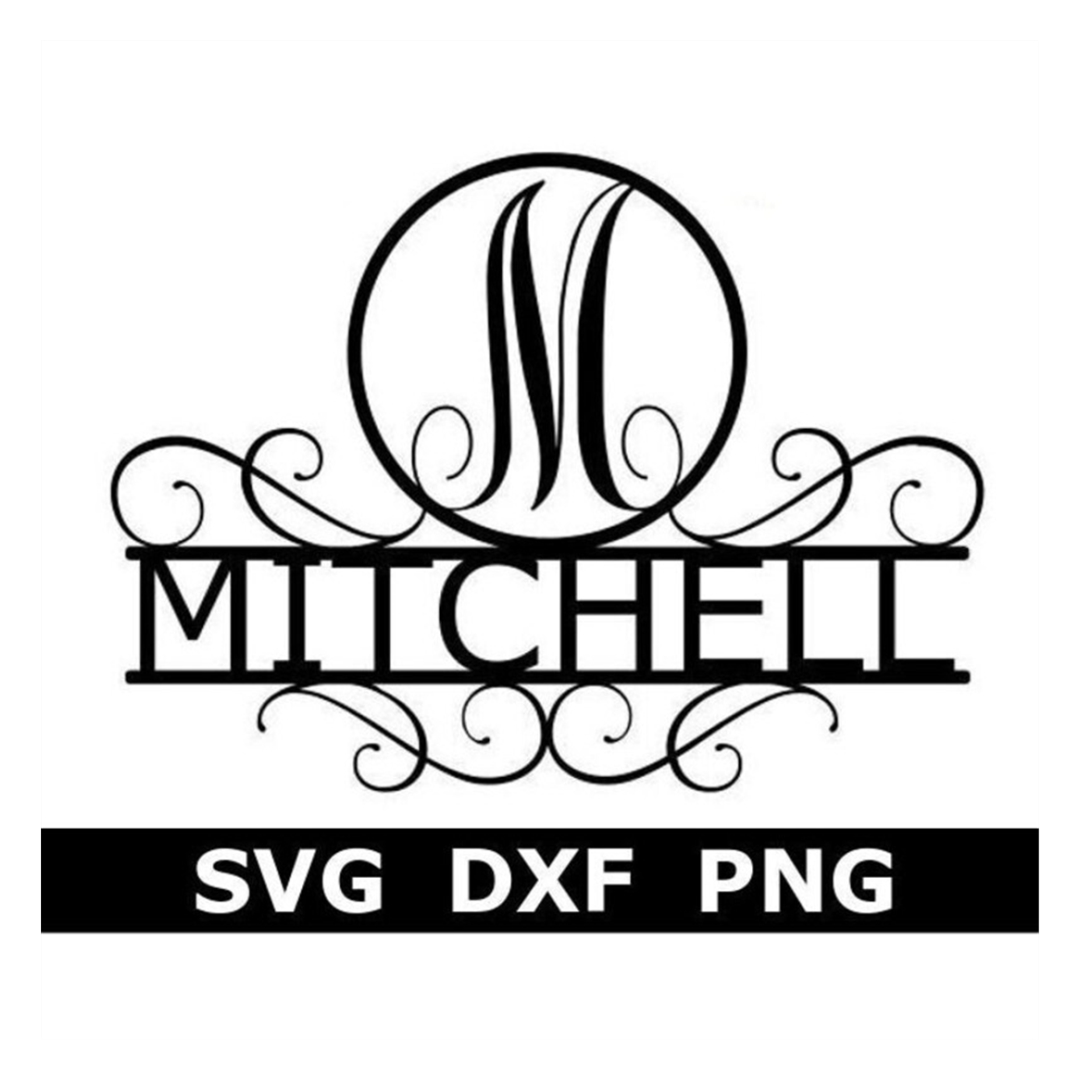 Monogram SVG/DXF/PNG, Fancy Alphabet, Split Name Frame, Digi | Inspire ...