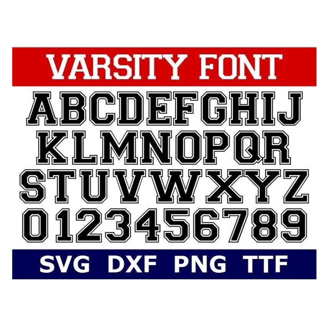Varsity Font SVG TTF Alphabet, Sports Font, School Font, Di | Inspire ...