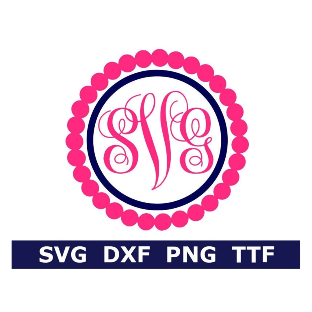 Monogram SVG TTF Alphabet, Fancy Font Circle Pearls Frame, | Inspire Uplift