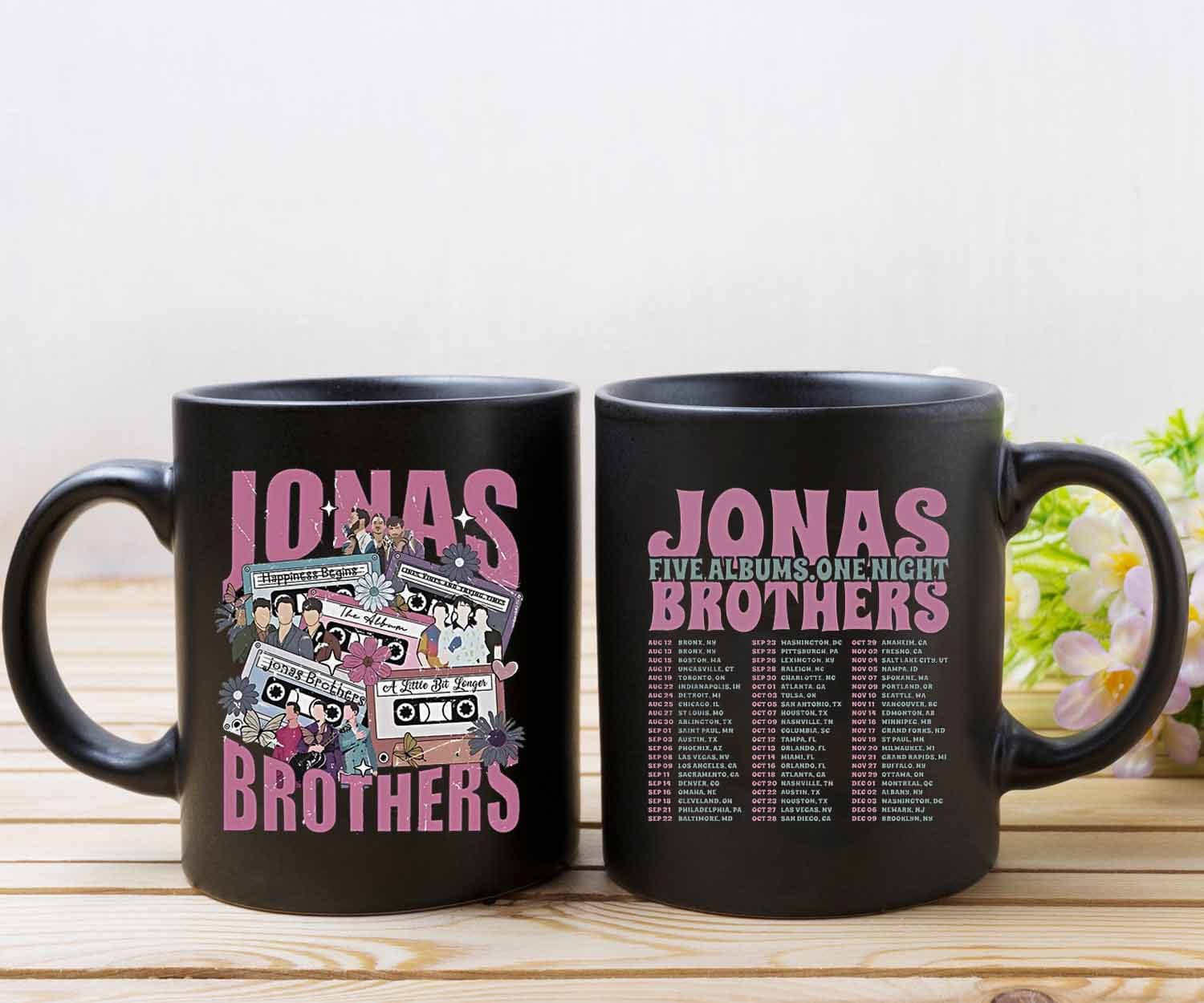 Jonas Brothers Cassette Mug, Nick Joe Kevin Mug, Five Albums - Inspire ...