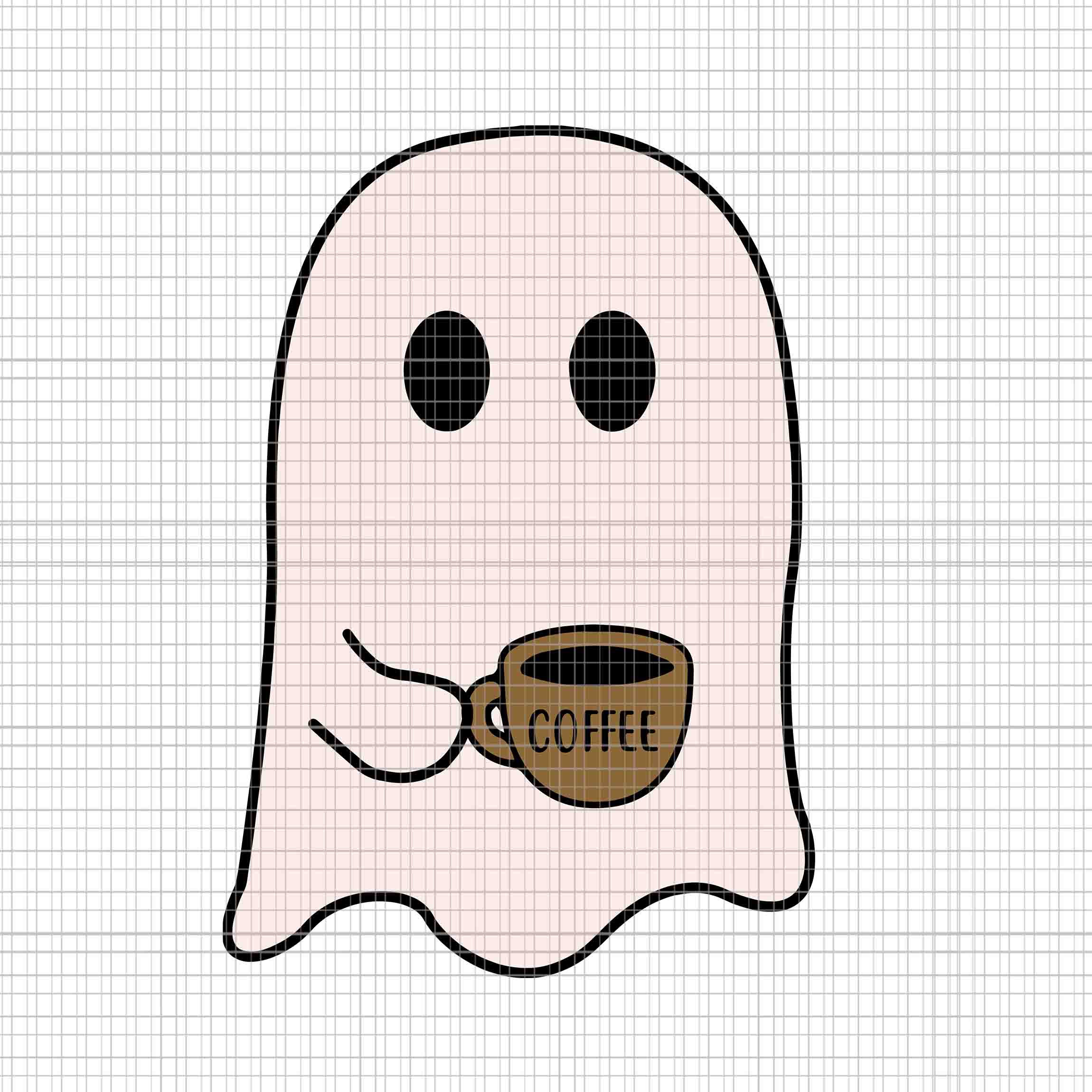 Ghost Drinking Coffee Svg, Funny Halloween Coffee Svg, Ghost | Inspire ...
