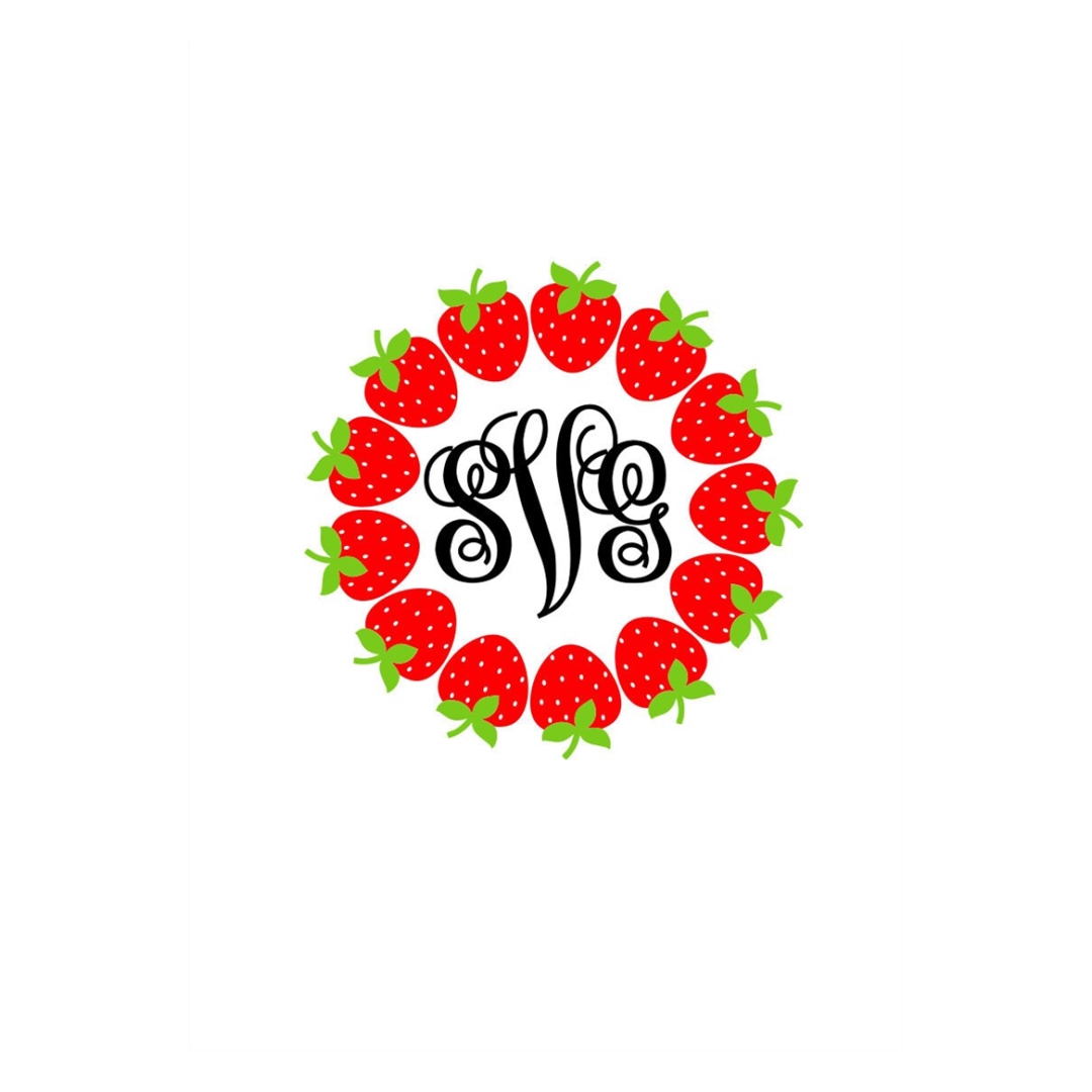 Strawberry SVG, Monogram Frame SVG, Summer SVG, Fruit, Digit | Inspire ...