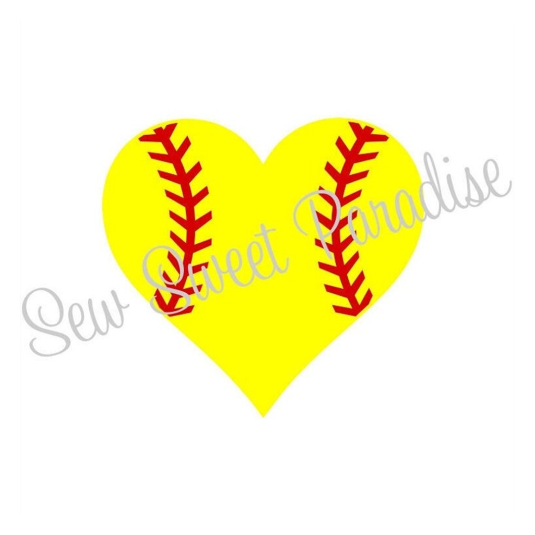Baseball SVG, Softball Heart SVG, Love Softball SVG, Digital | Inspire ...