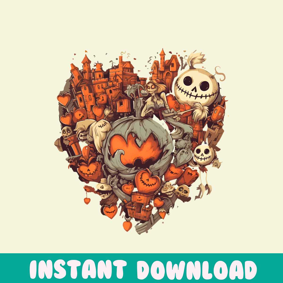 Retro Heart Halloween Spooky Vibe PNG Sublimation | Inspire Uplift