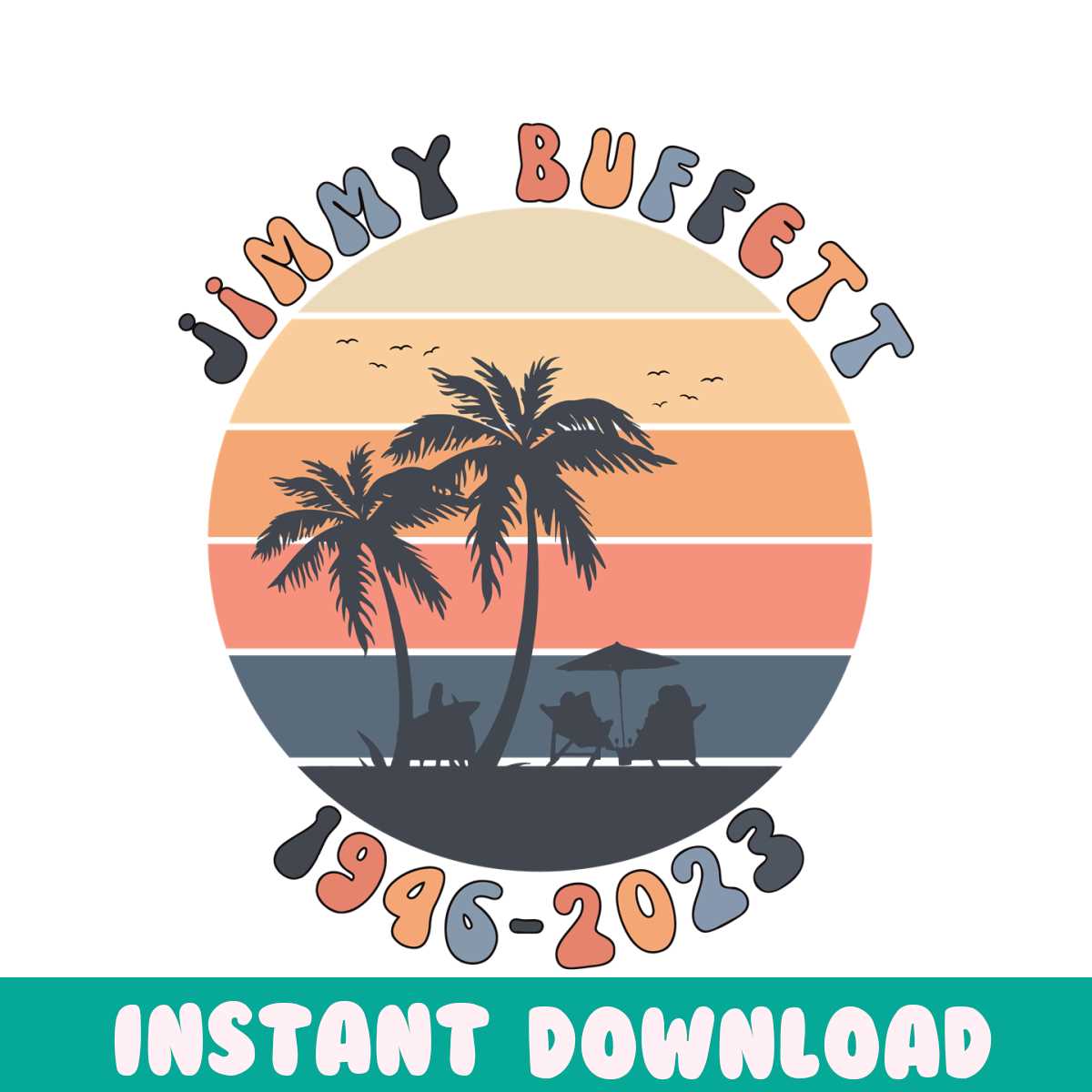 Jimmy Buffett Memorial Parrot Heads SVG Digital File | Inspire Uplift