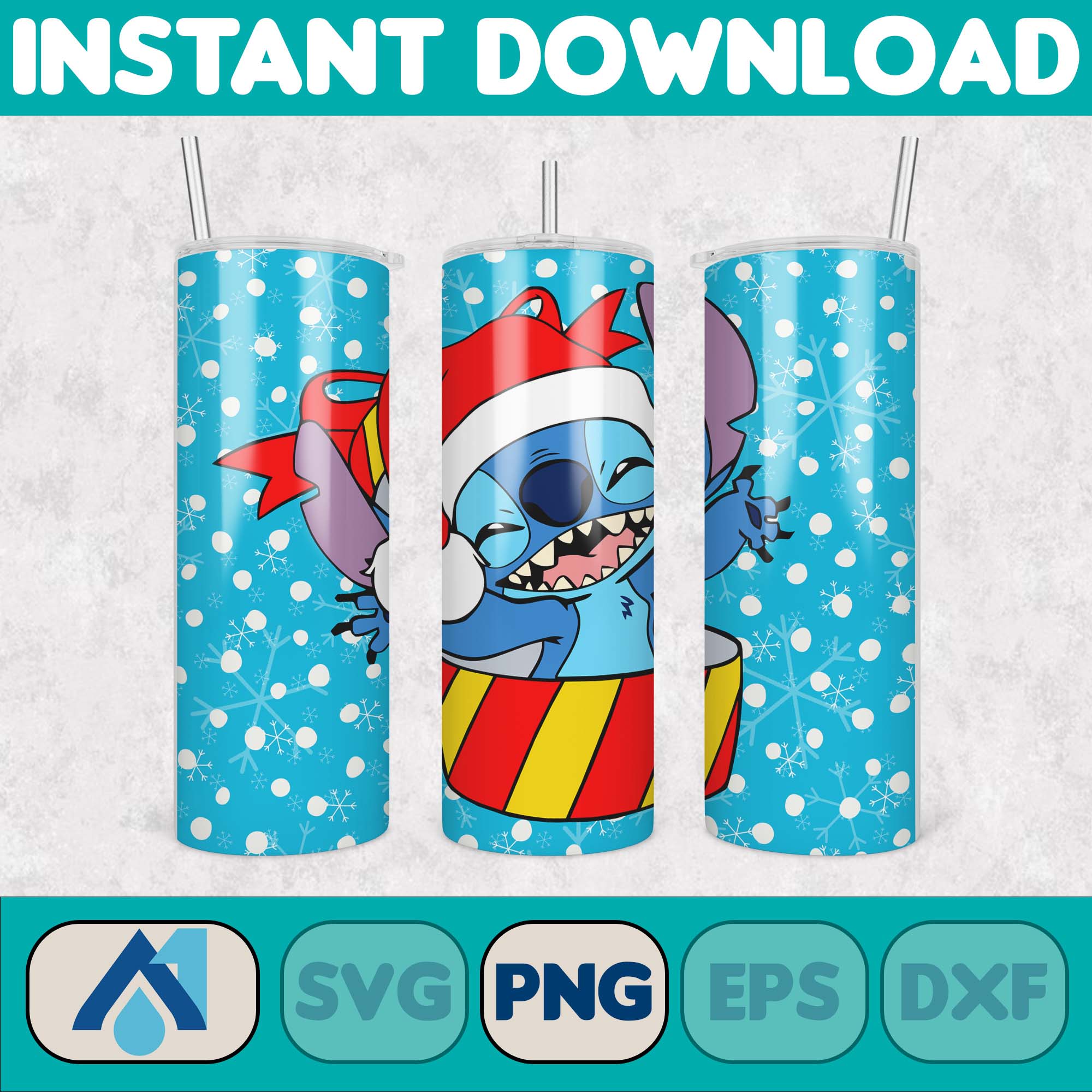 Christmas Stitch Tumbler Wrap, Stitch Sublimation Designs, 2 | Inspire ...