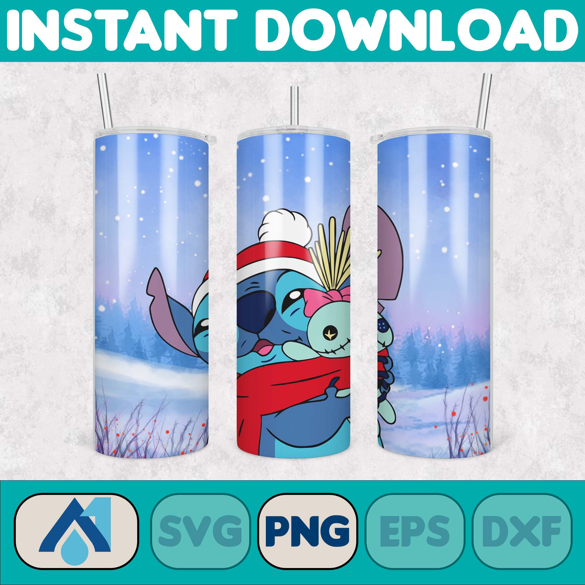 Christmas Stitch Tumbler Wrap, Stitch Sublimation Designs, 2 | Inspire ...
