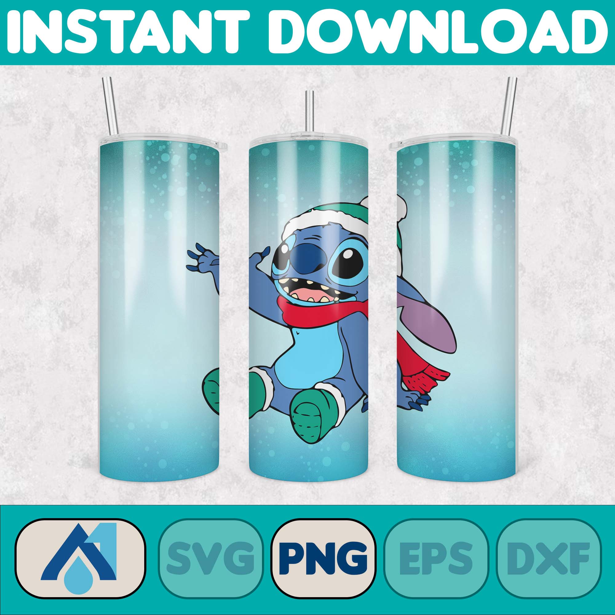 Christmas Stitch Tumbler Wrap, Stitch Sublimation Designs, 2 | Inspire ...