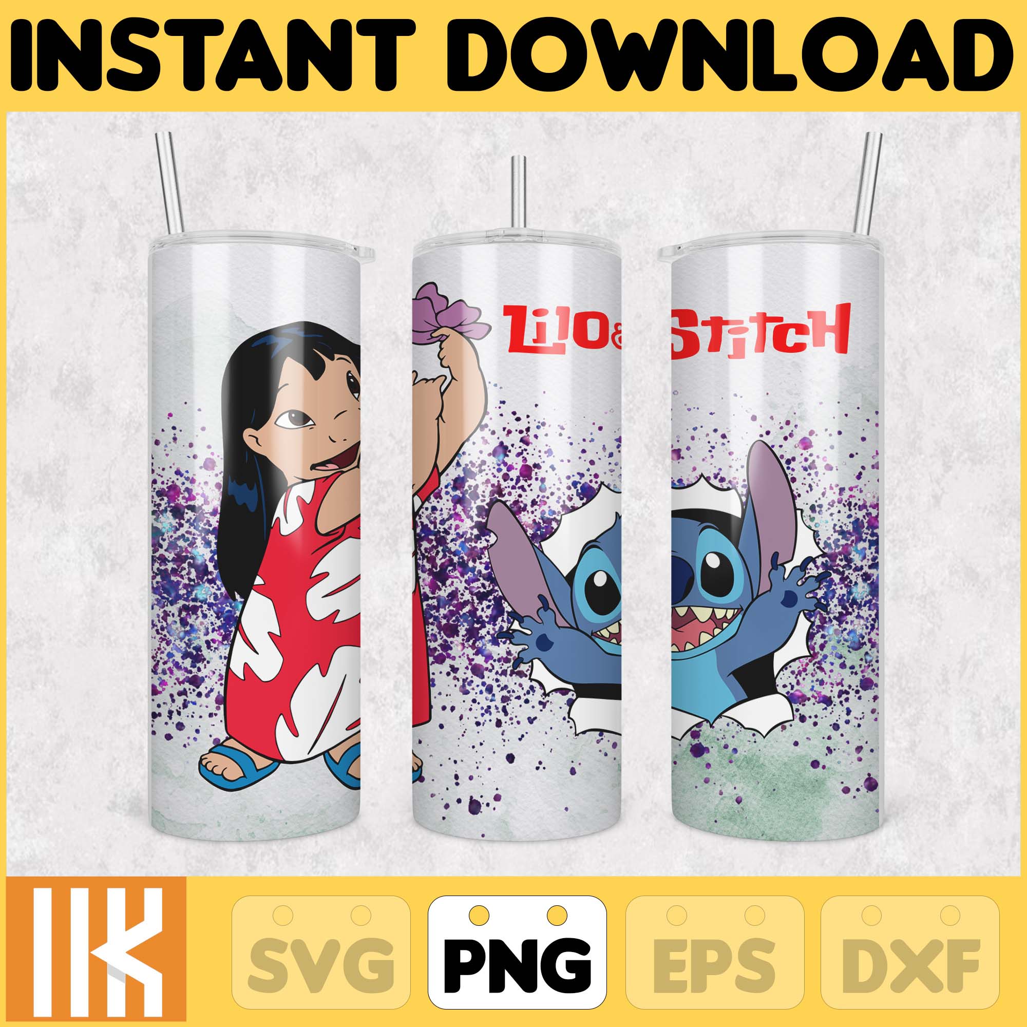 Lilo And Stitch Tumbler Wrap, 20 oz Lilo Tumbler PNG Image S | Inspire Uplift