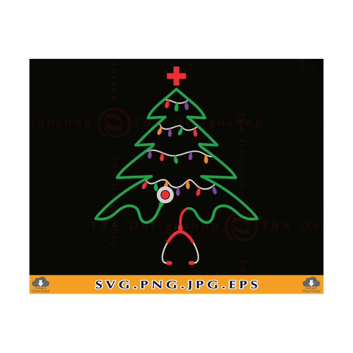 Stethoscope Christmas Tree Svg, Nurse Christmas Shirt SVG, C - Inspire ...