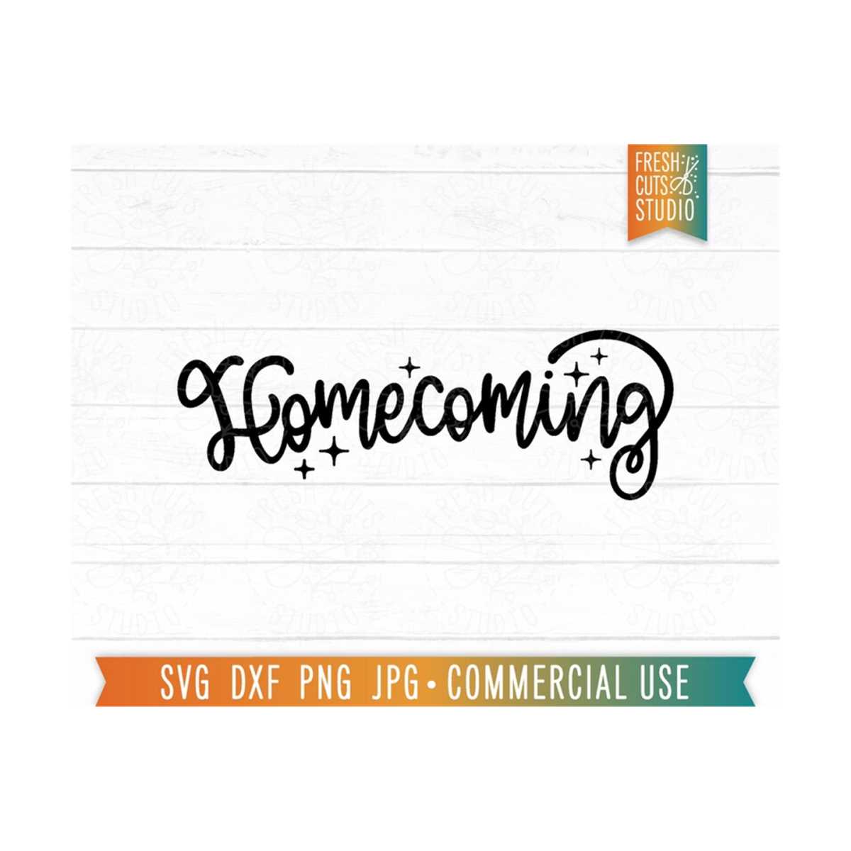 Homecoming SVG Cut File for Cutting Machines, Hand Lettered | Inspire ...