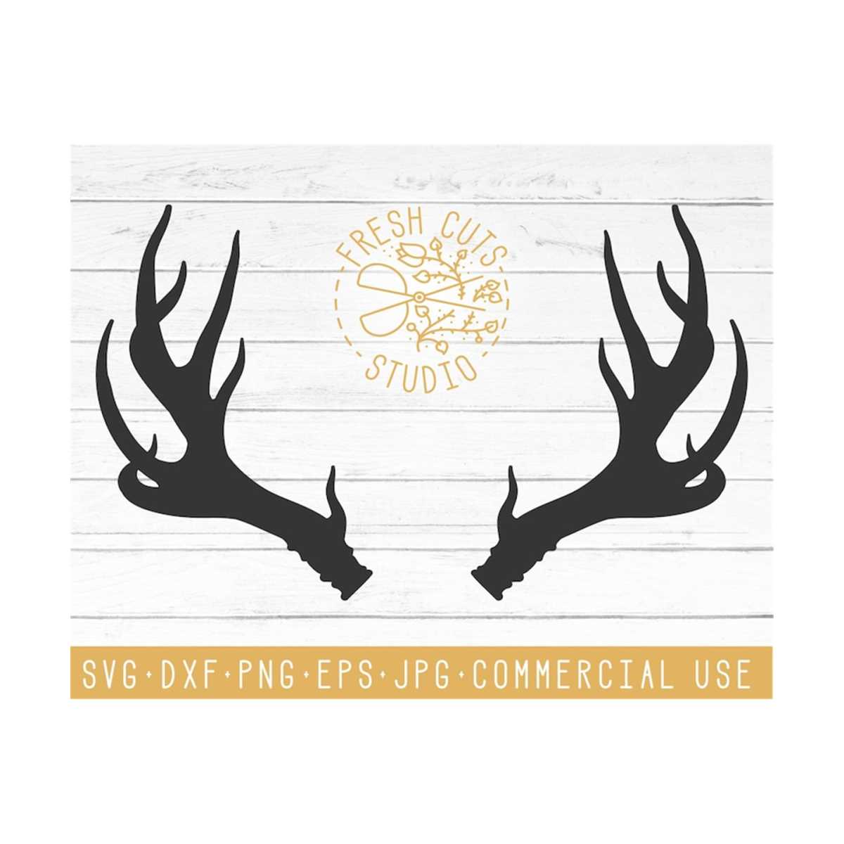 Antler SVG Clipart Silhouette Design, Vector Antler Dxf, Eps - Inspire ...