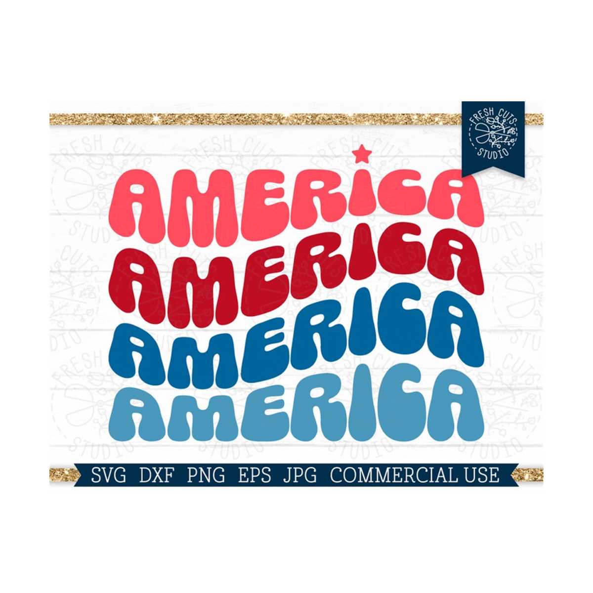 America 4th of July Patriotic SVG Cut file for Cricut, Stack | Inspire Uplift