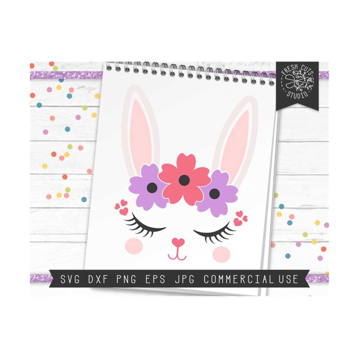Bunny Face SVG Cut File Instant Download, Cute Rabbit SVG, B - Inspire ...