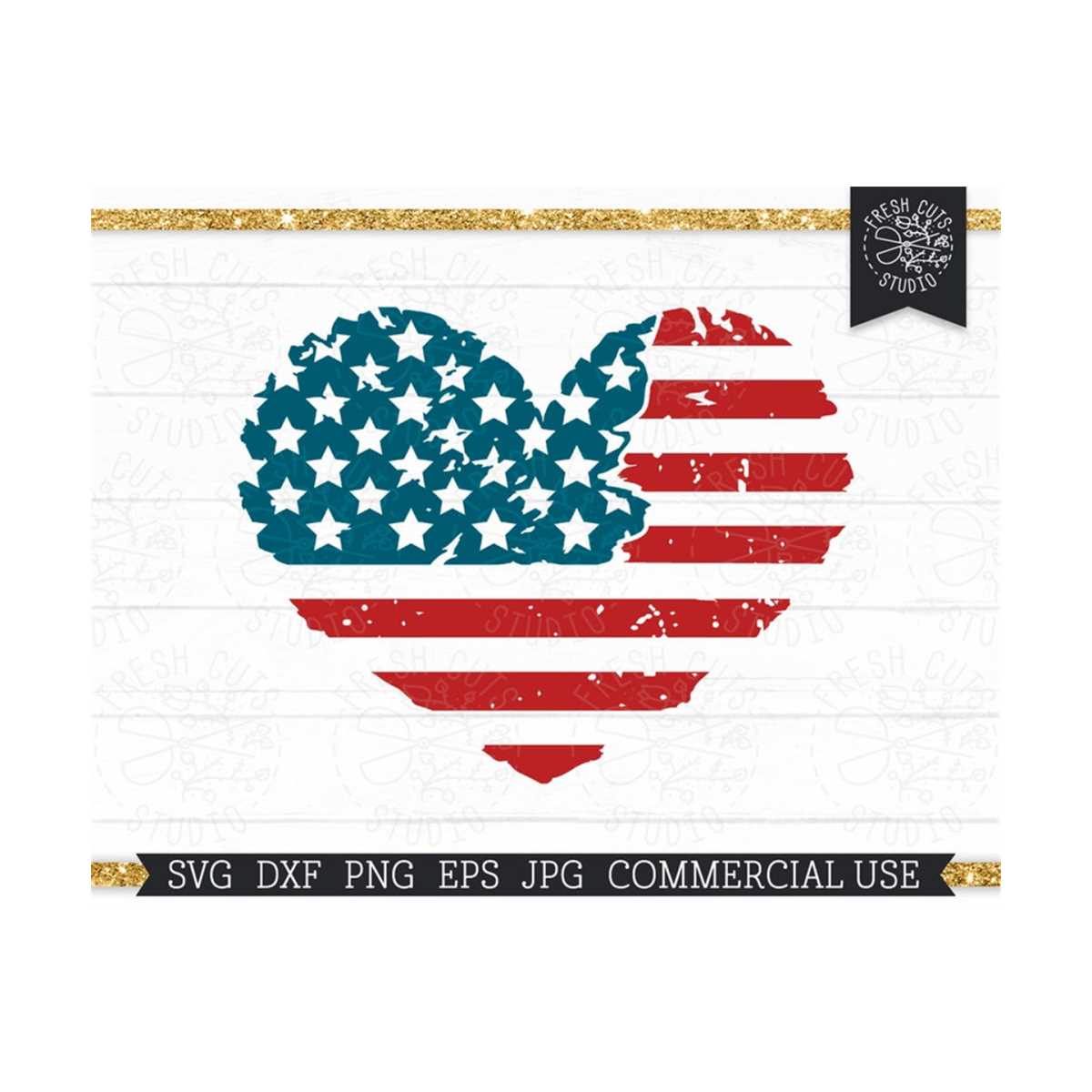 Heart American Flag SVG Cut File, Stars and Stripes 4th of J | Inspire ...
