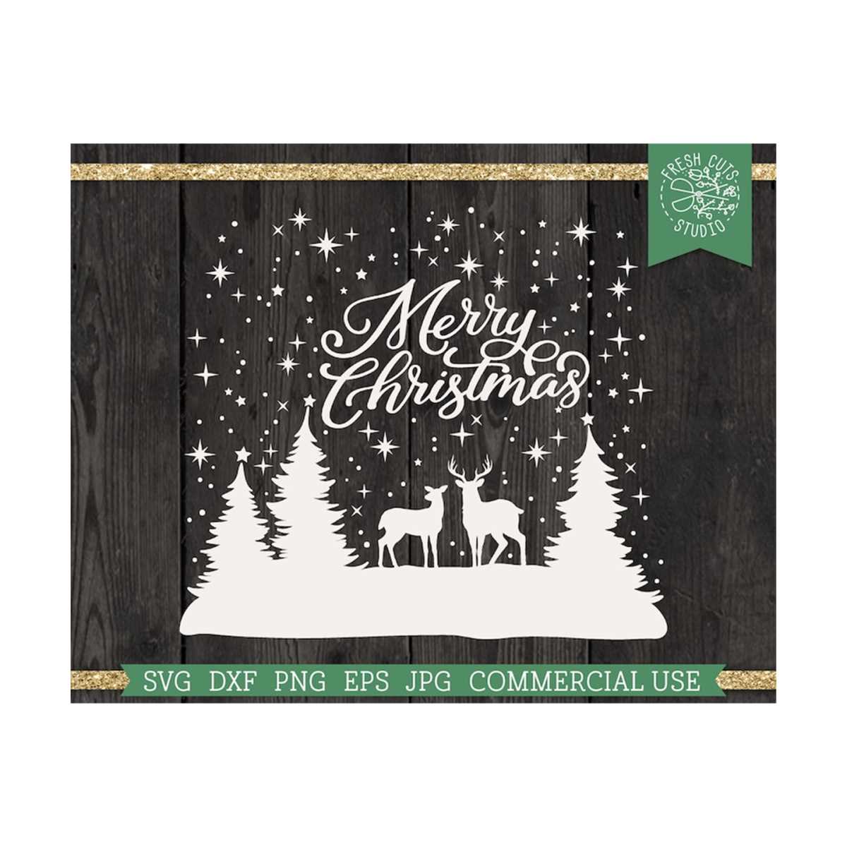 Winter Scene SVG Cut File for Cricut, Deer svg, Snowy Woods, | Inspire ...