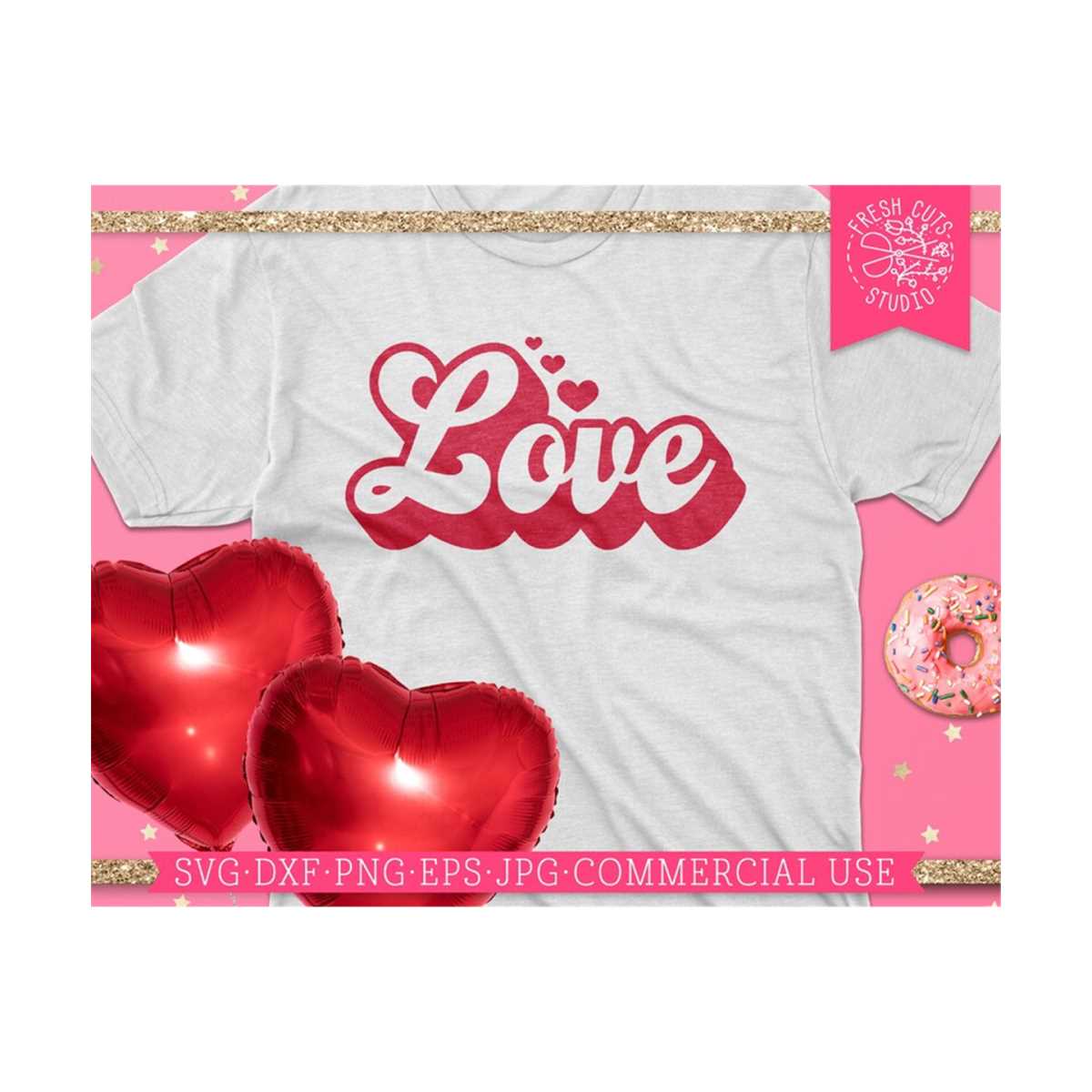 Love SVG Cut File for Cricut Silhouette, Valentine Word Hear | Inspire ...