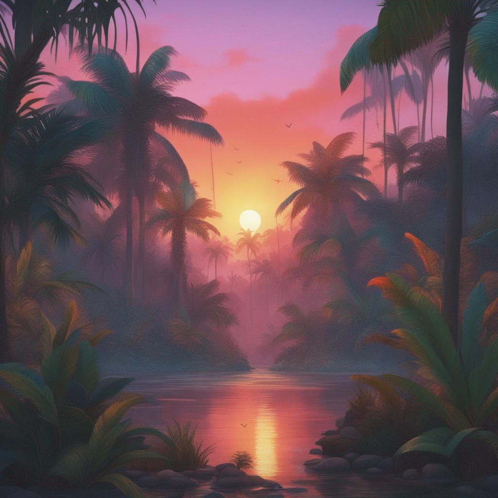 Digital Art, Illustration, Tropical Island 2 - Inspire Uplift