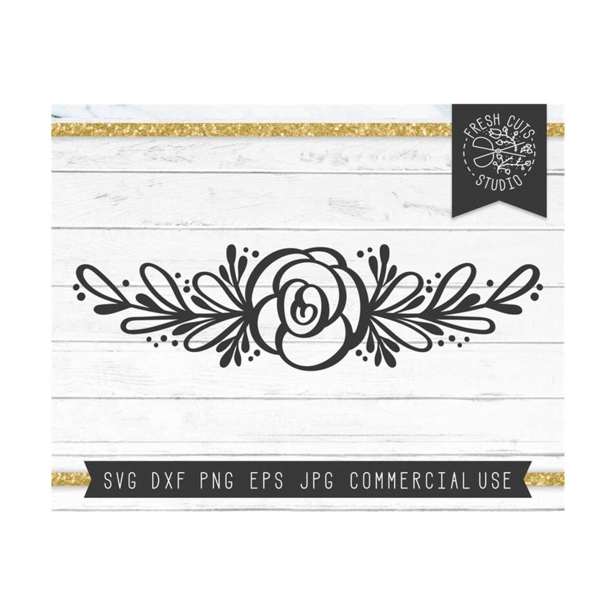 Flower SVG, Flower Swag SVG, Rose svg, Rose Swag, Floral Bor | Inspire ...