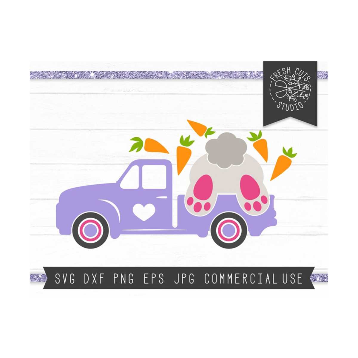 Bunny Truck SVG Cut File Instant Download, Bunny Butt Svg, E - Inspire ...