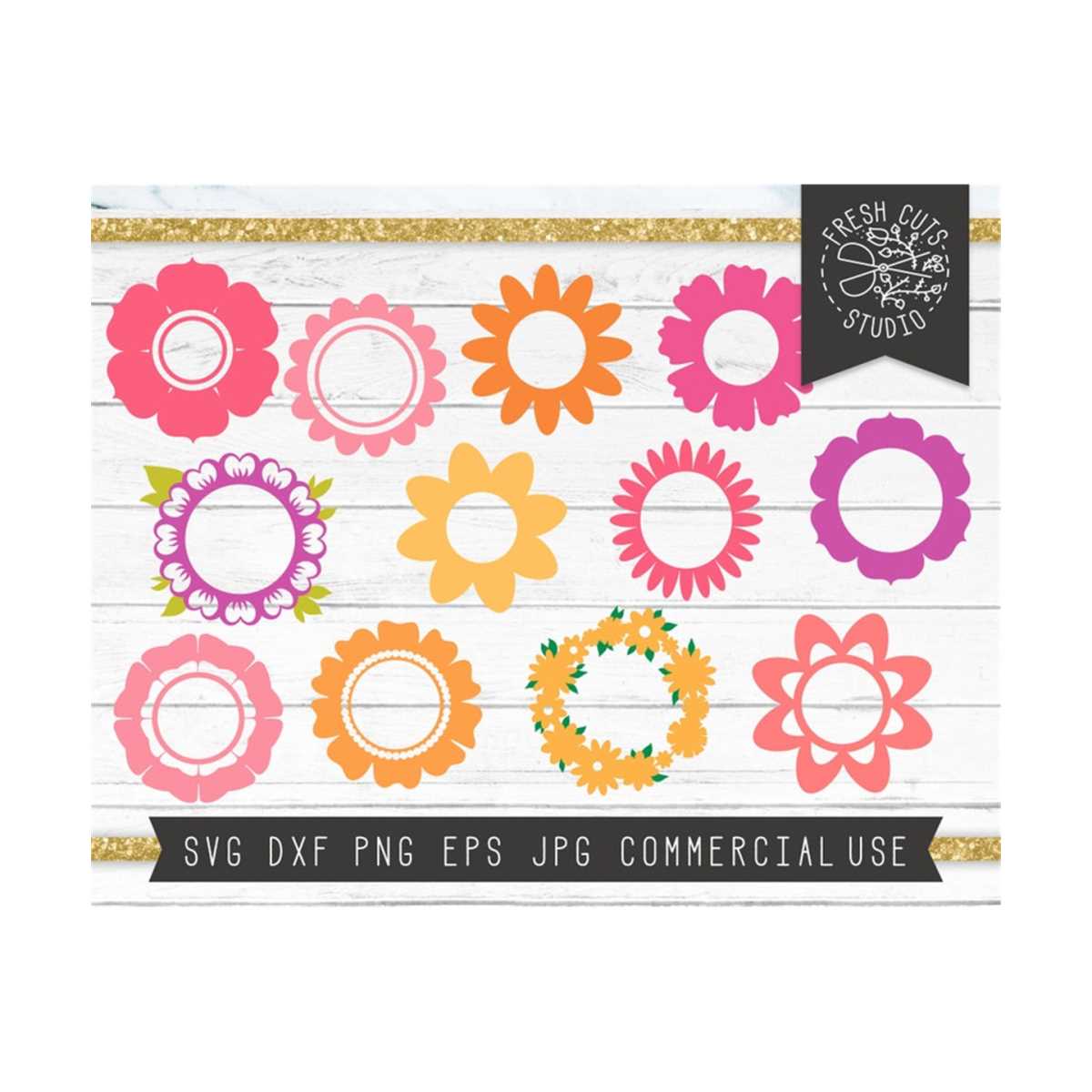 Flower Monogram Frames Svg Cut Files, Floral Monogram Frames | Inspire ...