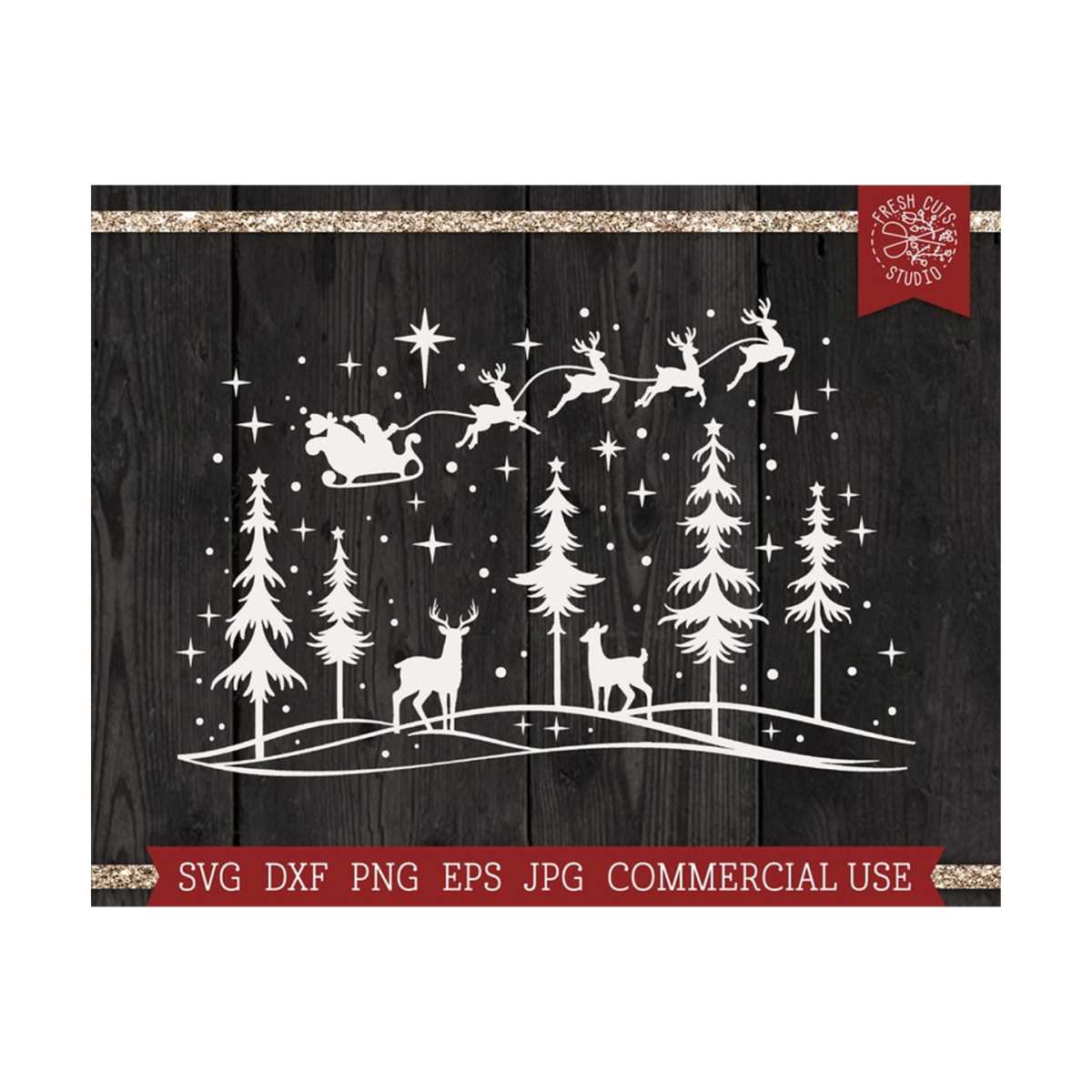 Winter Christmas Deer SVG Santa with Reindeer Cut file Cricu | Inspire ...