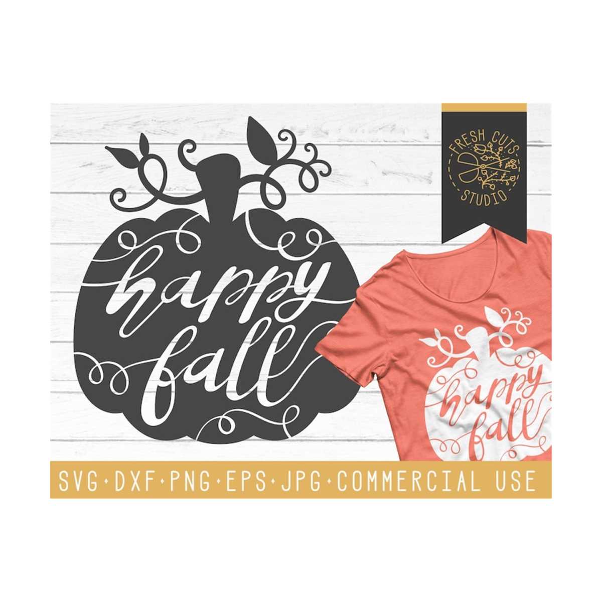Happy Fall SVG Cut files, for Cameo Silhouette, Cricut, Svg | Inspire ...