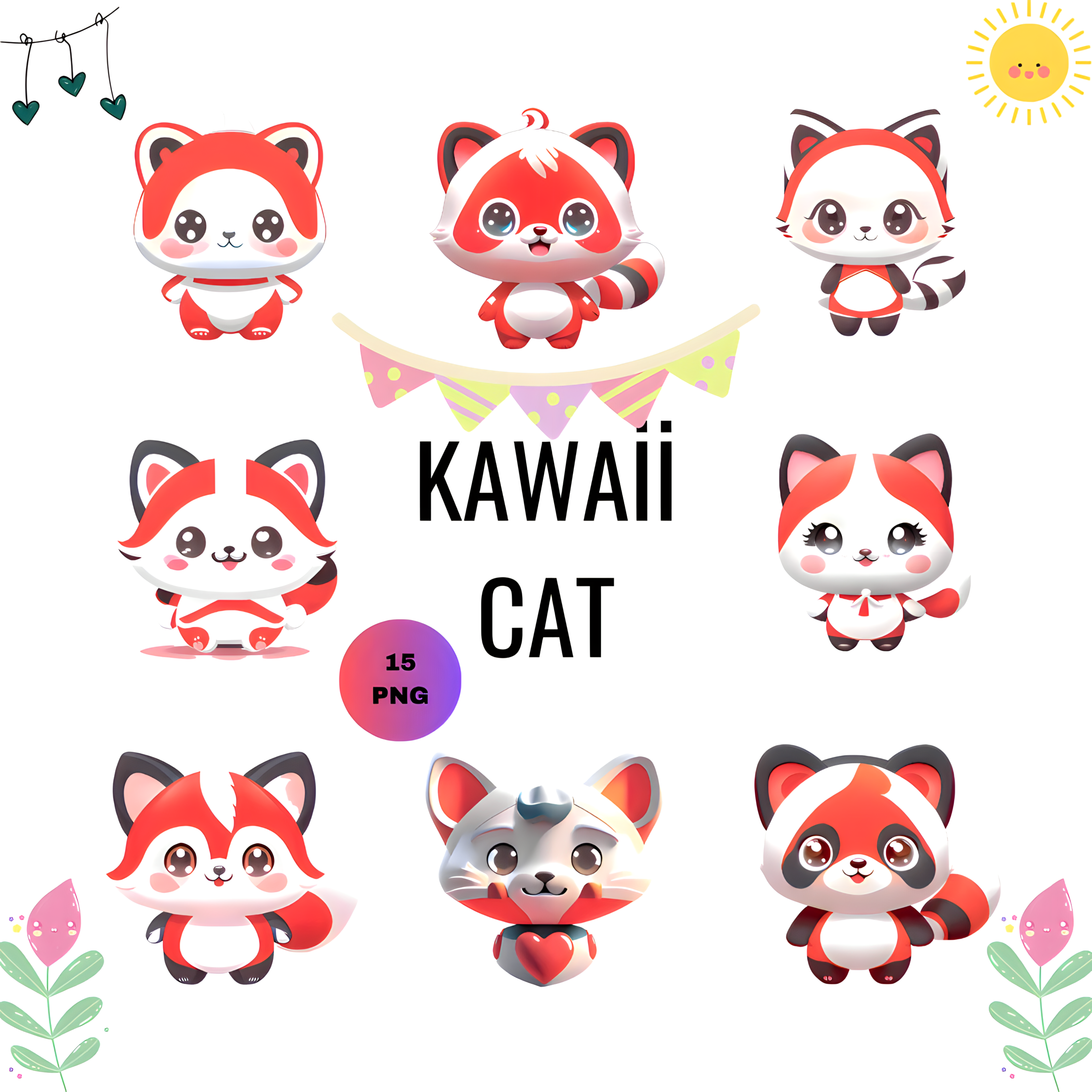 Kawaii cats clipart Cute cat clip art Kawaii kitten Kitty ic - Inspire ...