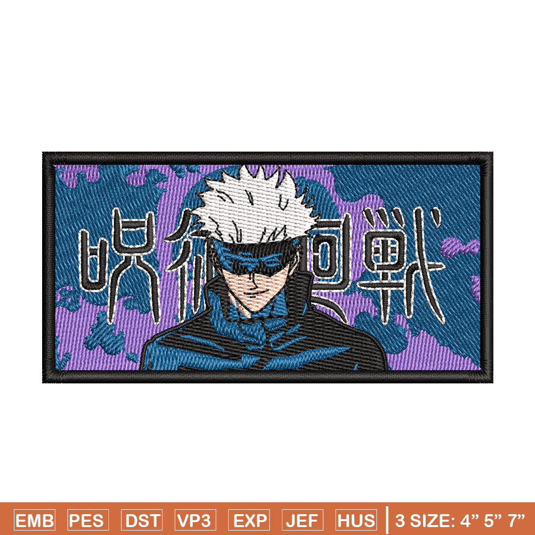 Gojo box embroidery design, Jujutsu embroidery, Anime design | Inspire ...