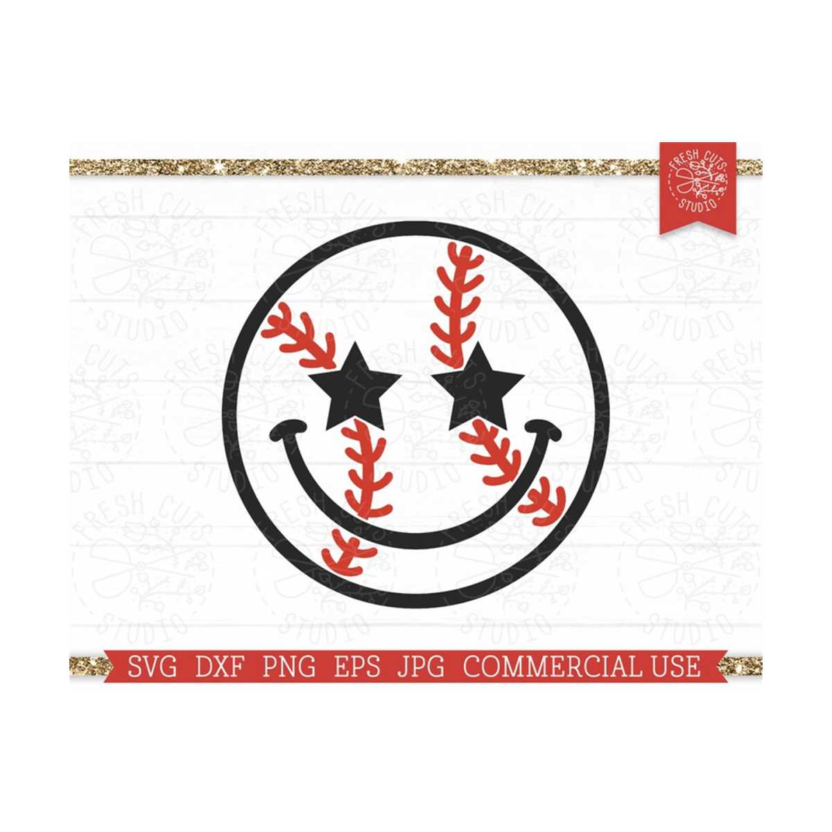 Baseball Smile Face SVG Softball Cut File for Cricut, Silhou | Inspire ...