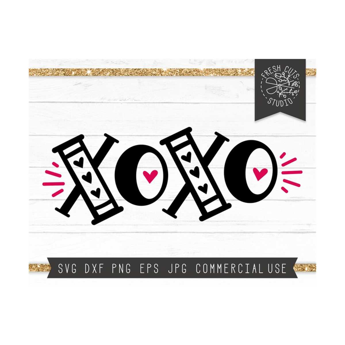 XOXO SVG Hugs and Kisses svg Cut File for Cricut, Silhouette | Inspire ...
