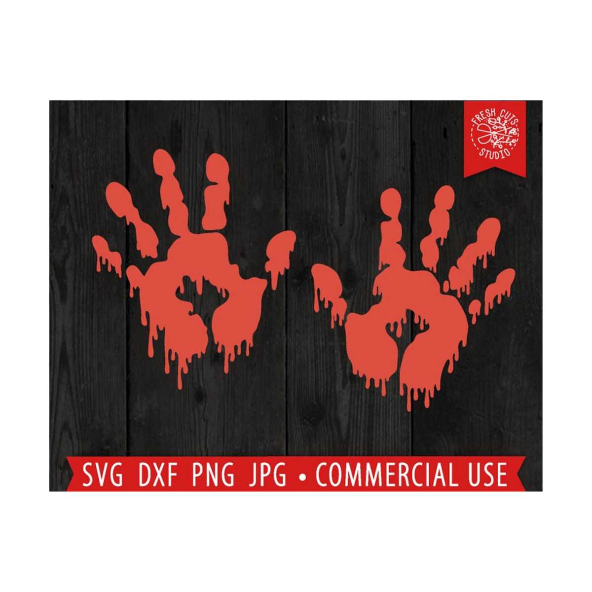Bloody Handprints SVG Silhouette, Horror Cut File Cricut, Tr | Inspire ...