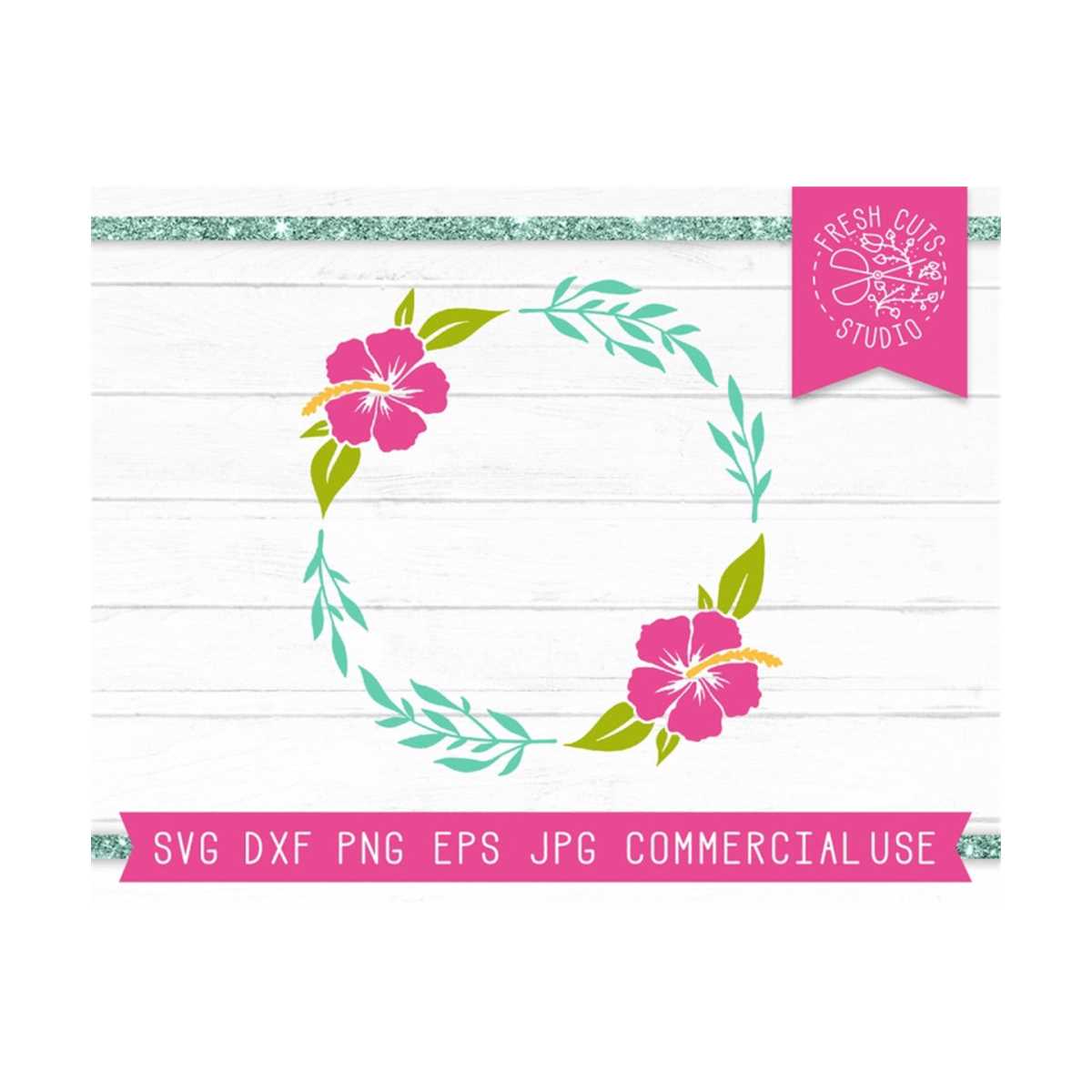Hibiscus Frame SVG Hawaiian Flower Frame svg, Hibiscus Circl | Inspire ...