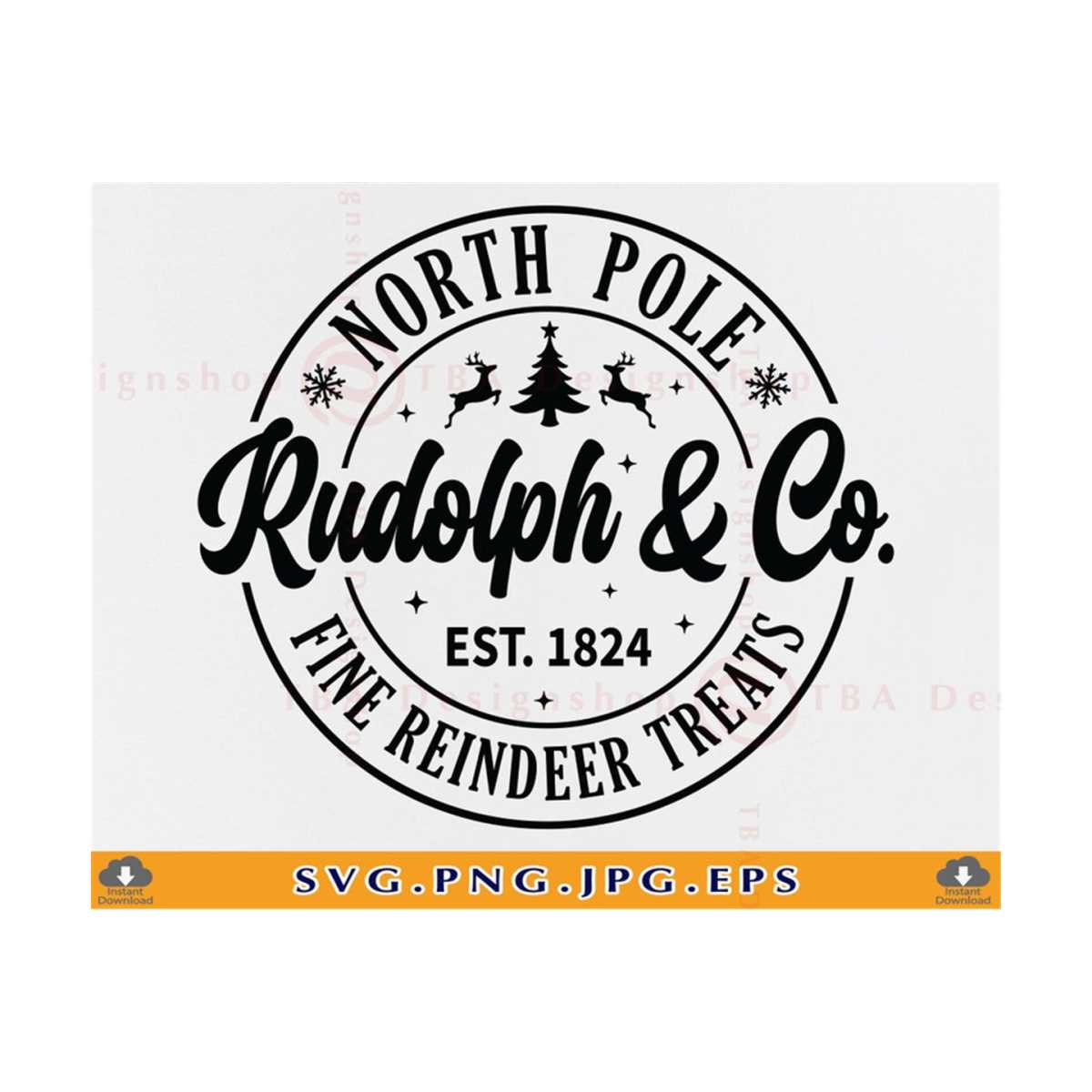 North Pole Rudolph & Co SVG, Vintage Christmas Sign Svg, Chr | Inspire ...