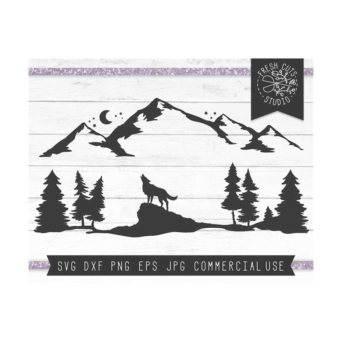Howling Wolf Svg Silhouette Cut Files, Howling at the Moon S | Inspire ...