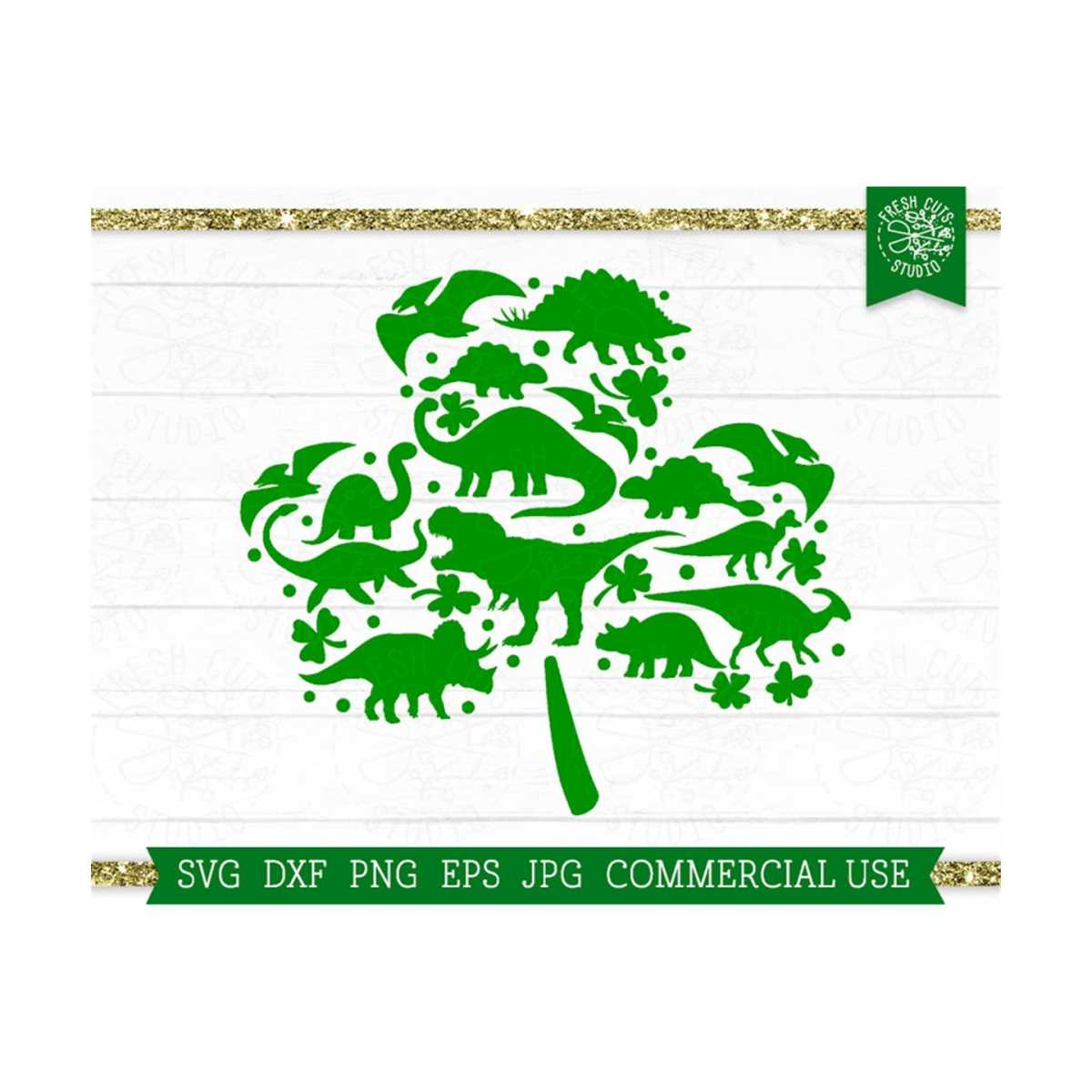 St Patricks Day SVG Dinosaur Cut File for Cricut, Silhouette | Inspire ...