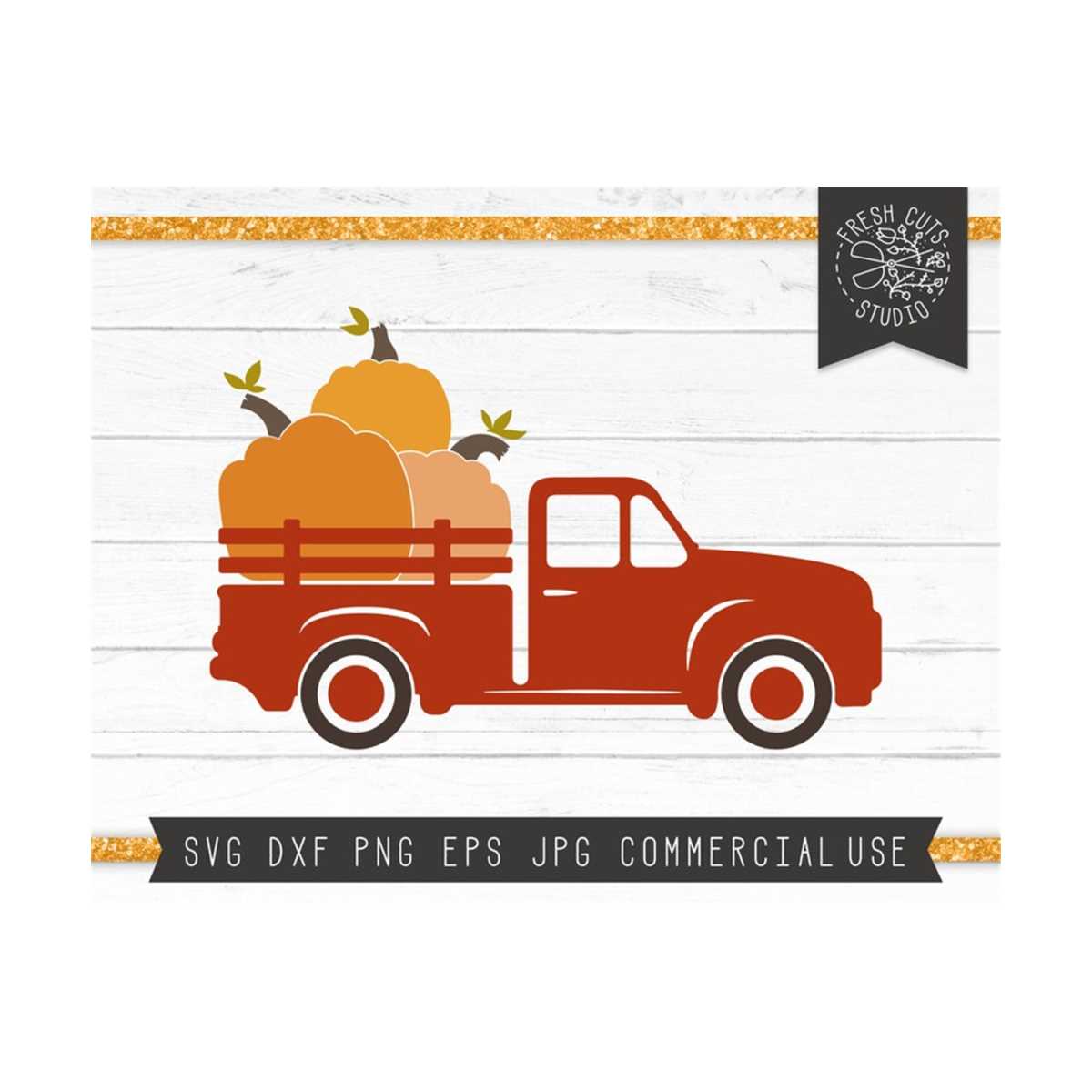 Red Farm Truck SVG, Pumpkin Truck SVG Cut File for Cricut an | Inspire ...