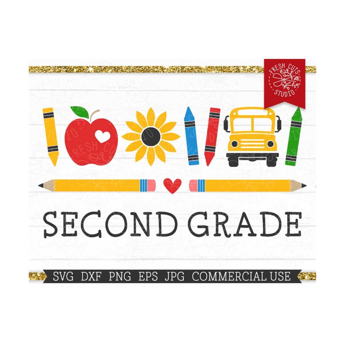 Second Grade SVG Cut file for Cricut, School, 2nd grade Teac | Inspire ...