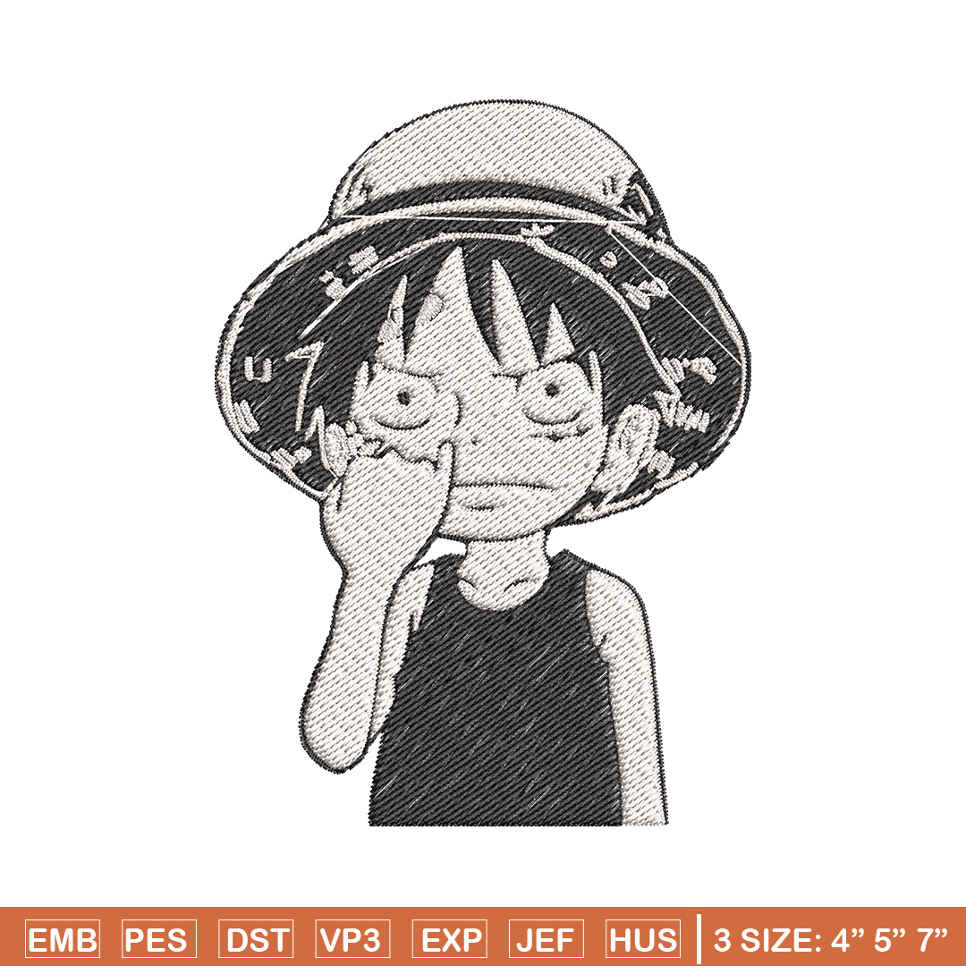 Luffy nose embroidery design, One piece embroidery, Anime de | Inspire ...