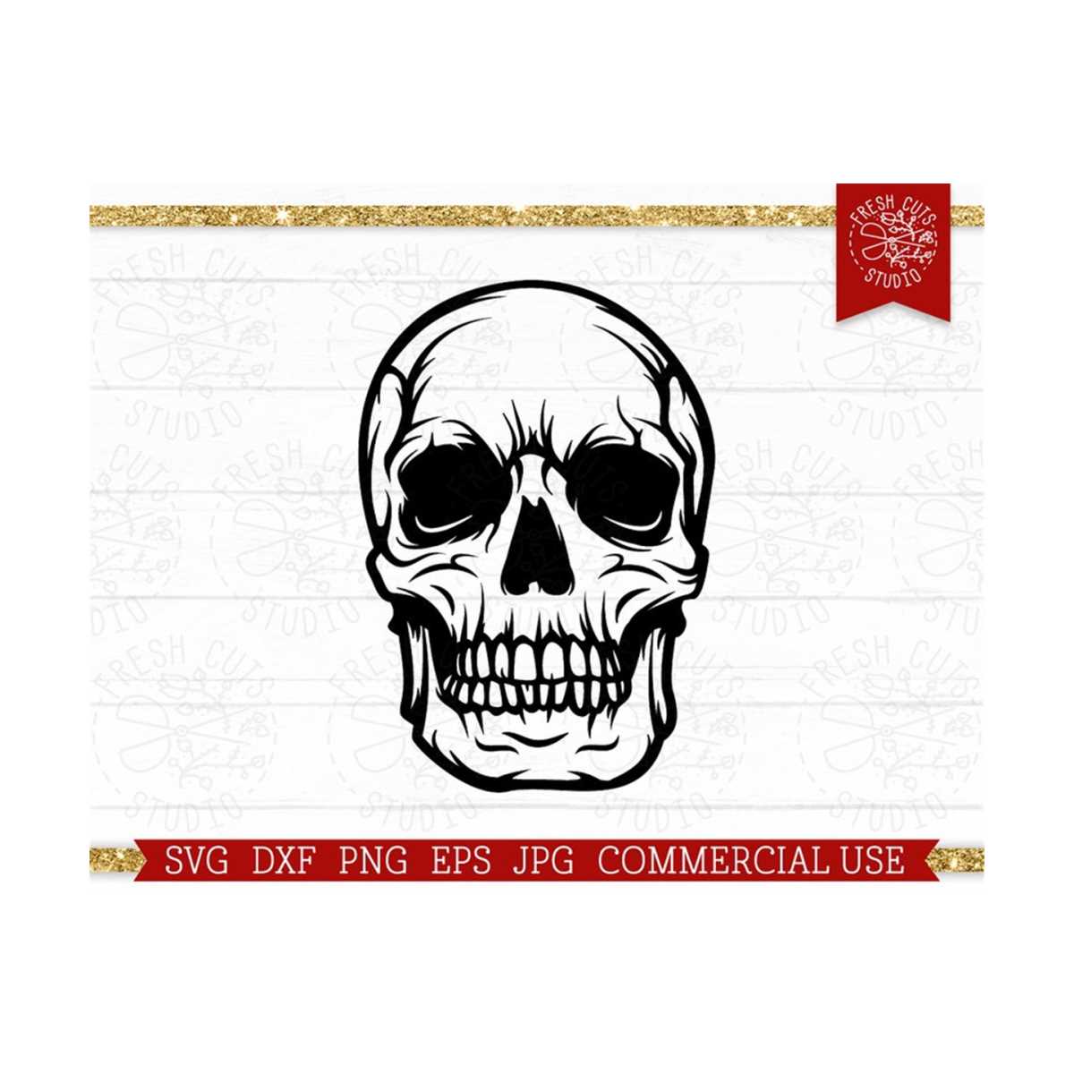 Skull SVG Cut file for Cricut, Silhouette, Commercial Use In | Inspire ...