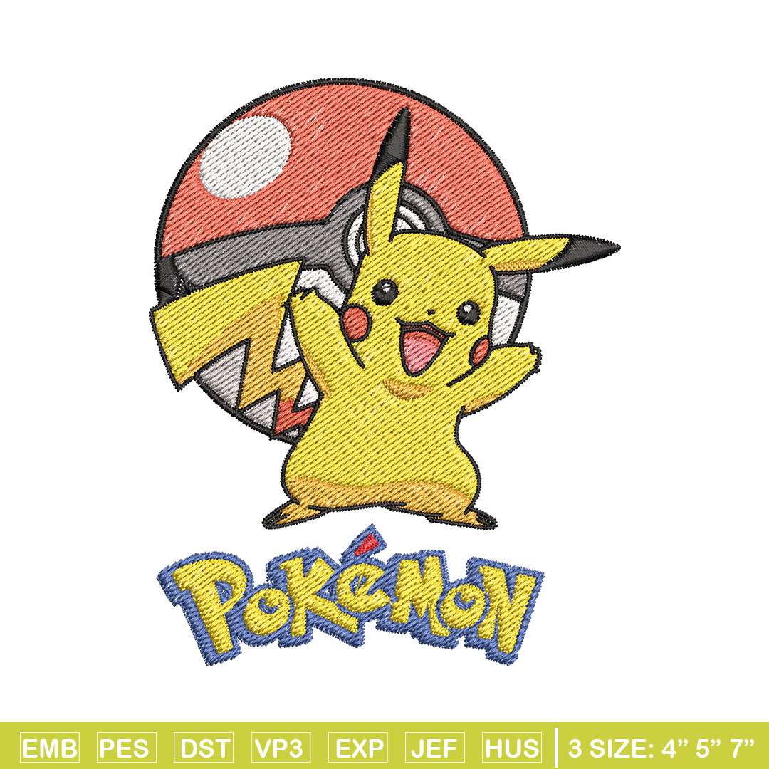 Pikachu embroidery design, Pokemon embroidery, Anime design, | Inspire ...