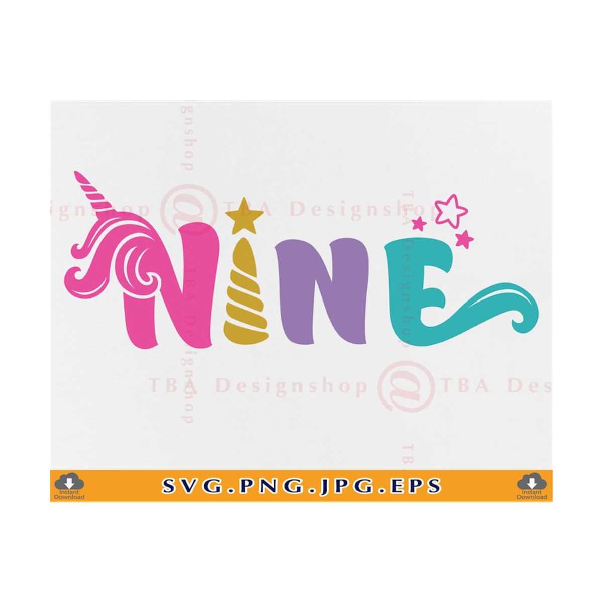 9th Birthday SVG, Unicorn Birthday SVG, Nine Birthday Svg, 9 | Inspire ...