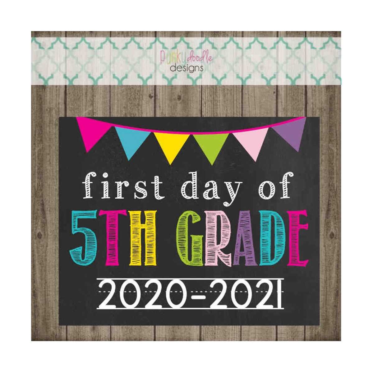 First Day of Fifth Grade Sign - Last Day of Fifth Grade Sign | Inspire ...