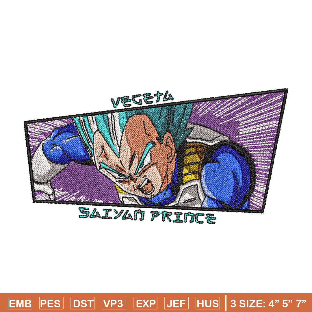 Vegeta blue embroidery design, Dragonball embroidery, Anime | Inspire ...
