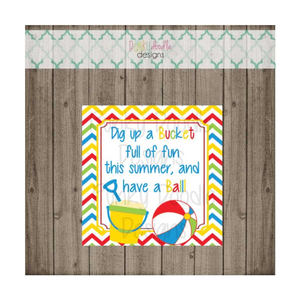 End of School Bucket Tags - Pool Party Birthday Party Favor | Inspire ...