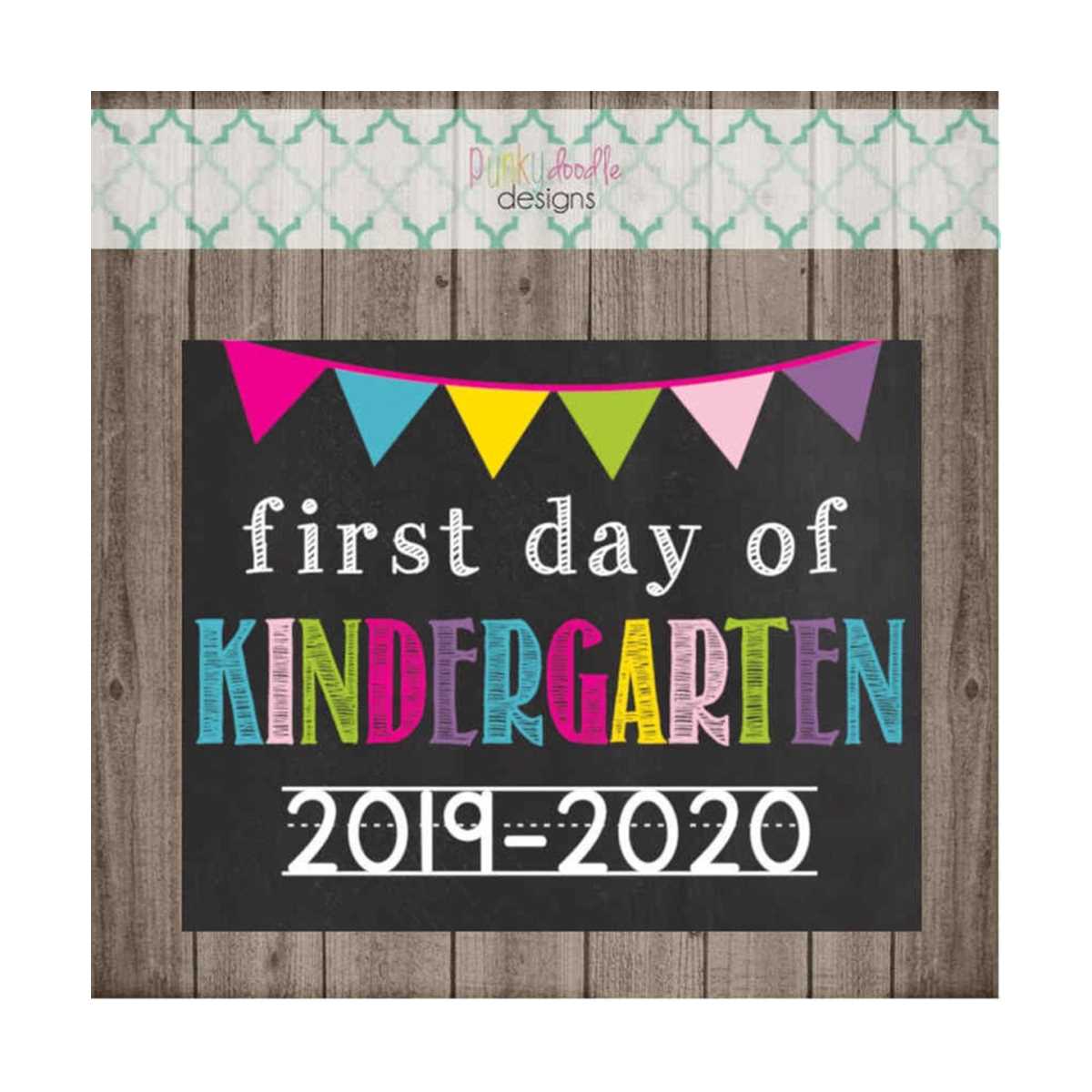 First Day of Kindergarten Sign - Last Day of Kindergarten Si | Inspire ...