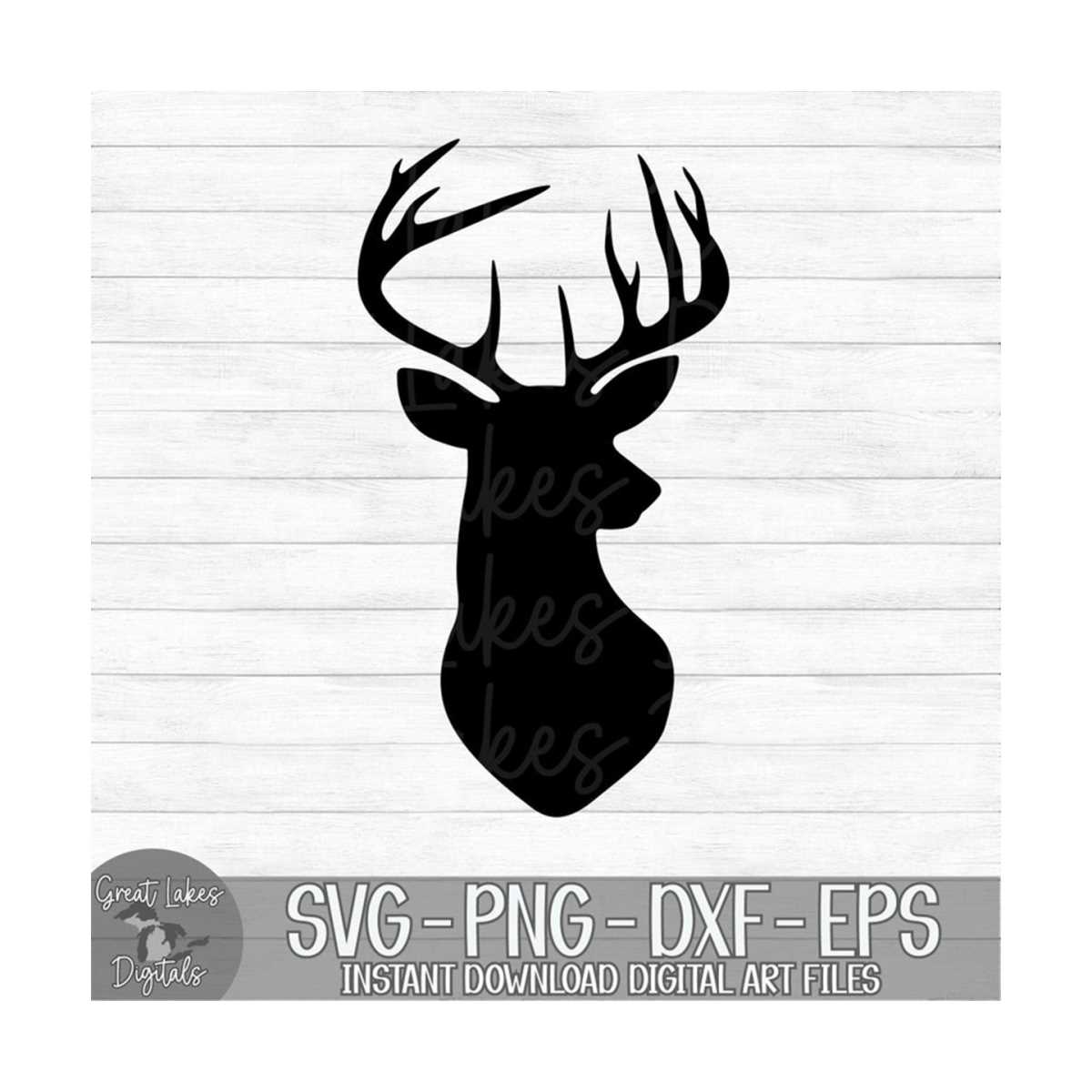 Deer Head, Buck - Instant Digital Download - svg, png, dxf, | Inspire ...