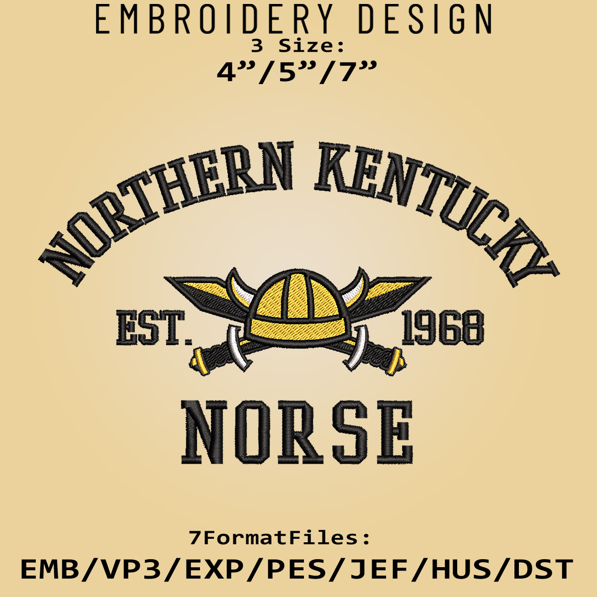 Northern Kentucky Norse embroidery design, NCAA Logo Embroid | Inspire ...
